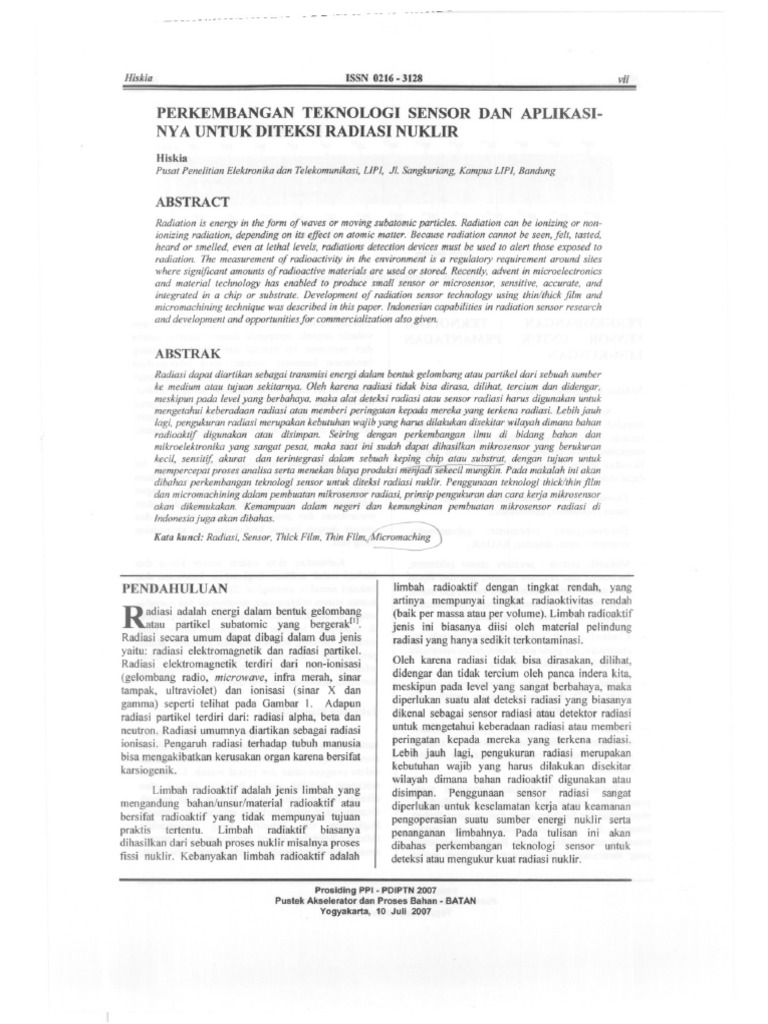 Sensor Pendeteksi Radiasi PDF | PDF