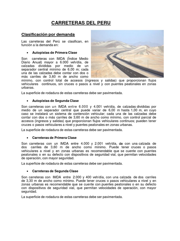 Carreteras Del Peru | PDF | La carretera | Rutas