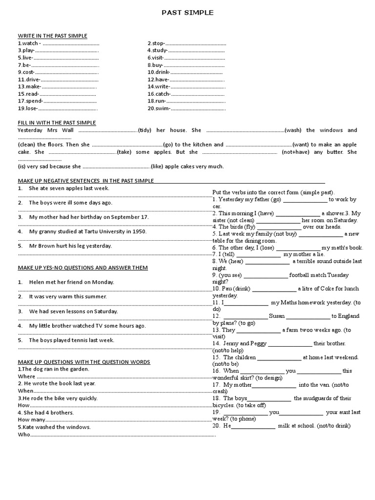 Test Past Simple | PDF