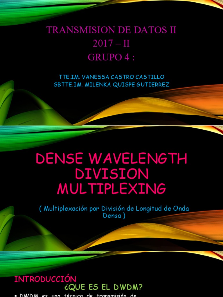 DWDM Final | PDF | Multiplexación por División de Longitud de Onda | Red de computadoras