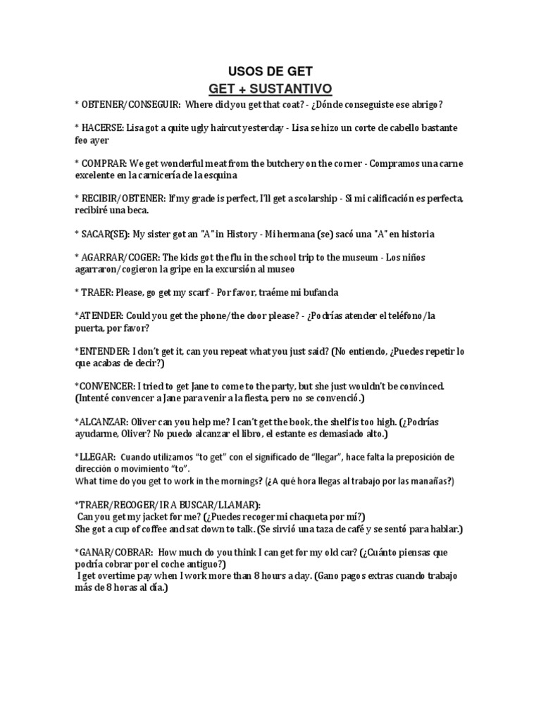 Usos de Get | PDF | Transporte