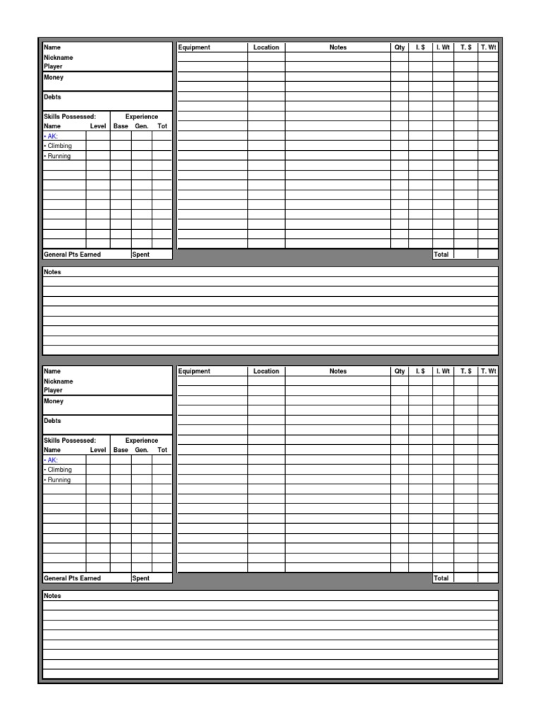 SJG - Car Wars Autoduel - Character Sheet Page 2 PDF | PDF | Computers