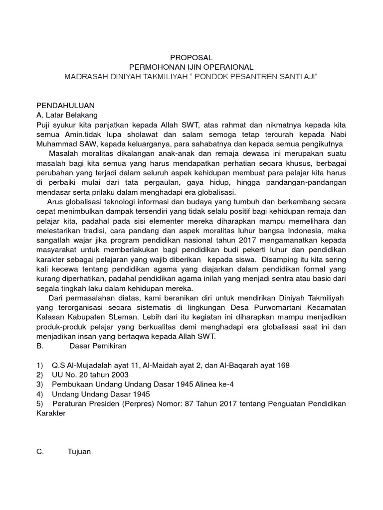 Contoh Proposal1 Madin | PDF