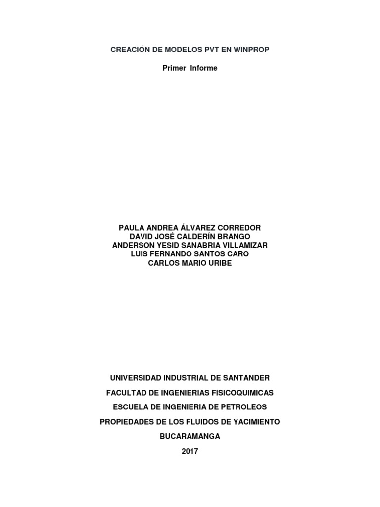 Winprop, Primera Entrega | PDF | Fluido | Gases