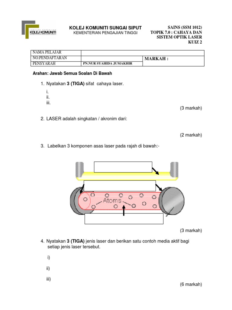 Akronim dan Sifat Laser dalam Sains | PDF