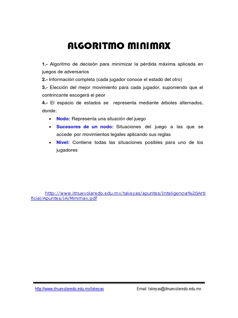 Minimax | PDF | Informática teórica | Juego de azar