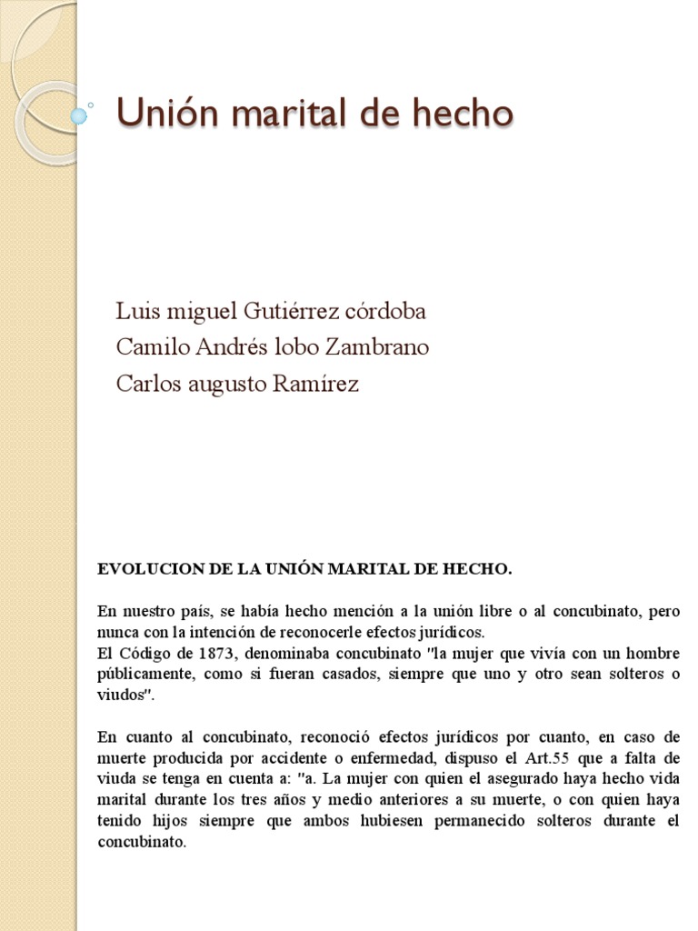 Union Marital de Hecho | PDF | Matrimonio | Divorcio