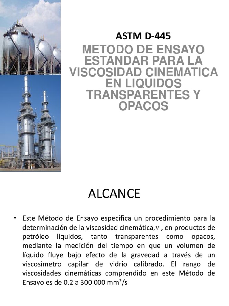 Astm D 445 Viscosidad | PDF | Líquidos | Viscosidad