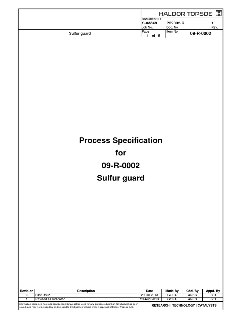 710 R 002 (Sulfur Guard) | PDF | Pressure | Pipe (Fluid Conveyance)