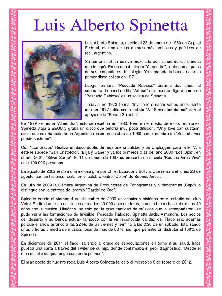 Luis Alberto Spinetta | PDF | La música rock | Grupos musicales