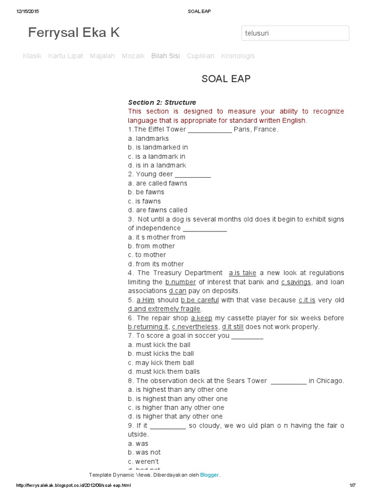 Ferrysal Eka K: Soal Eap | PDF | Yarn | Leonardo Da Vinci