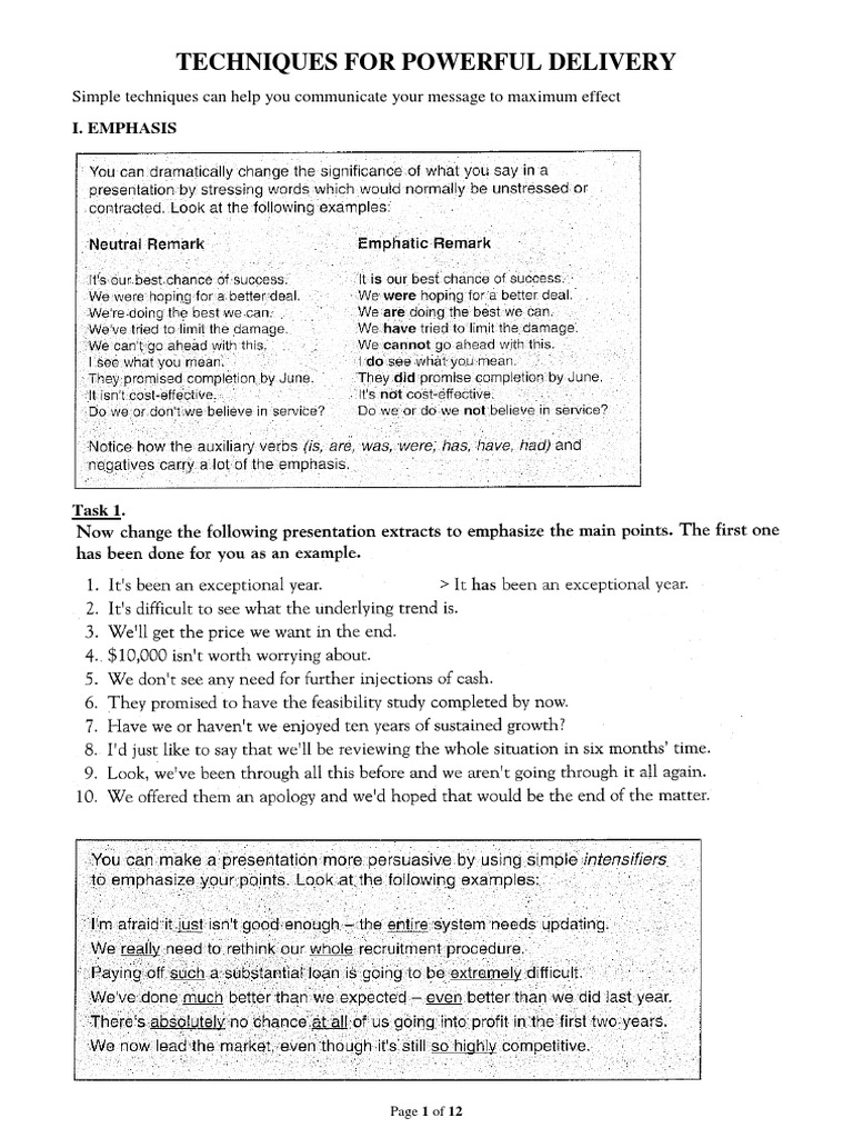 Techniques For Powerful Delivery | PDF