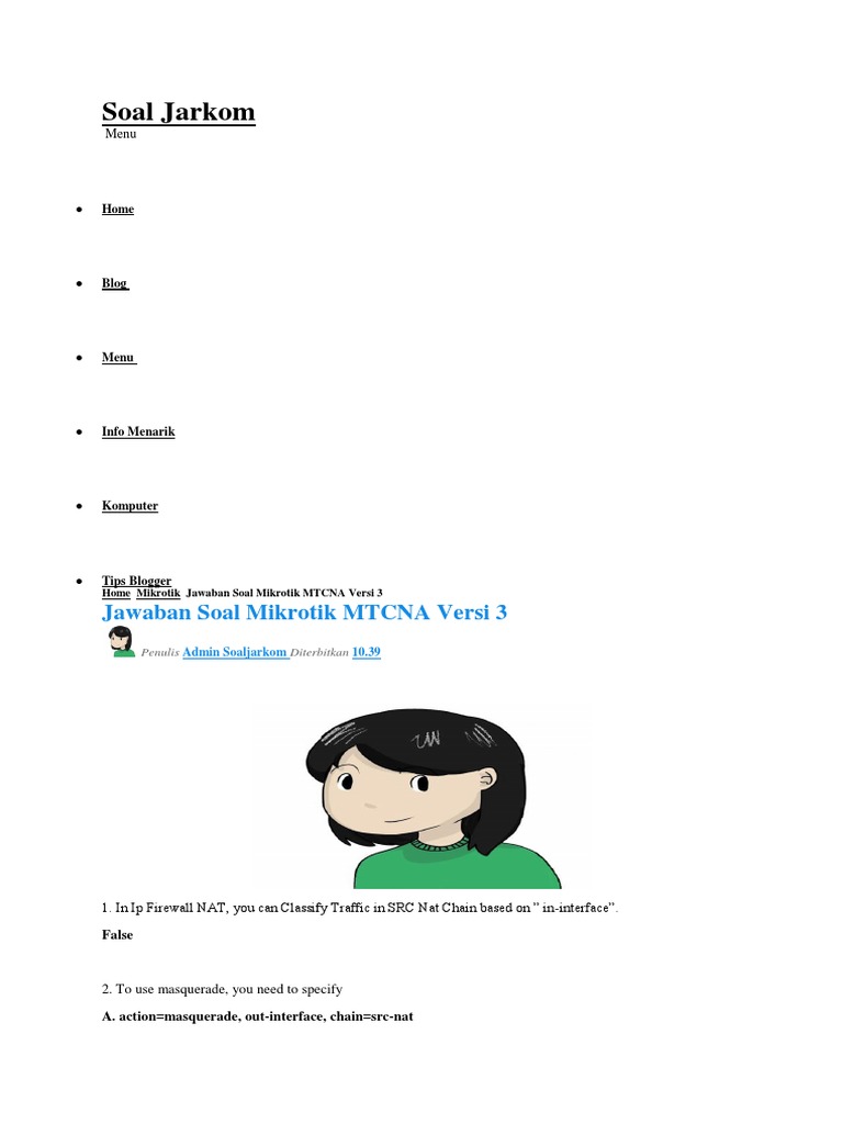 Soal Jarkom | PDF | Ip Address | Router (Computing)