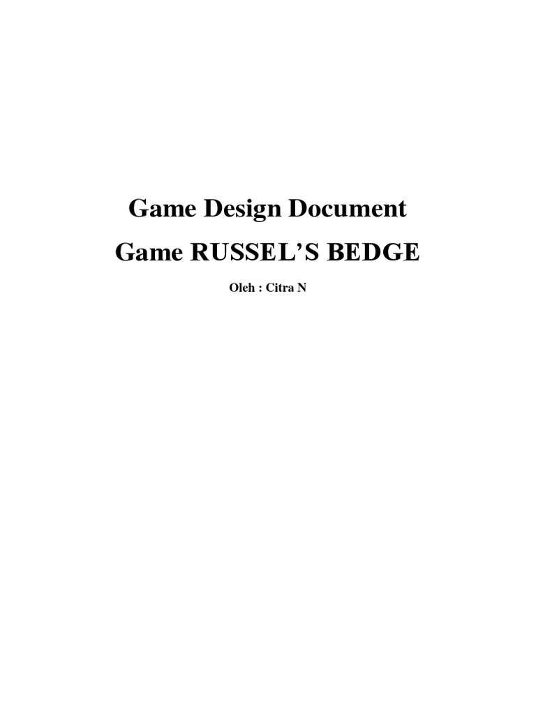 Contoh Game Desain Dokumen | PDF