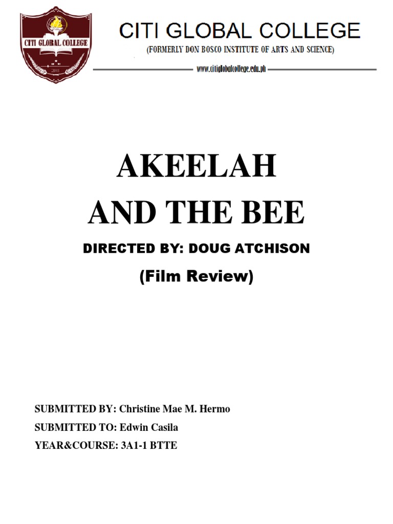 Akeelah and the Bee - How an Underdog Girl Triumphs in Spelling | PDF ...