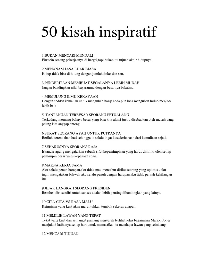 Kisah Inspiratif | PDF