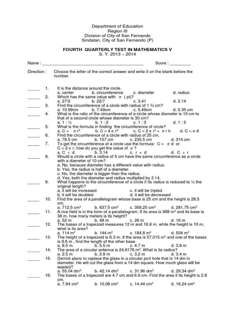 Math G-5 | Download Free PDF | Area | Volume