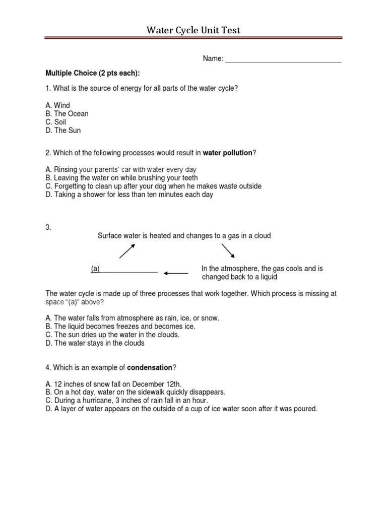 Actual Assessment | PDF | Ice | Water Cycle