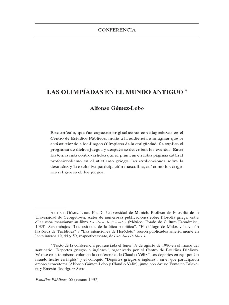 Olimpiadas Mundo Antiguo PDF | PDF | Homero | Deporte del atletismo