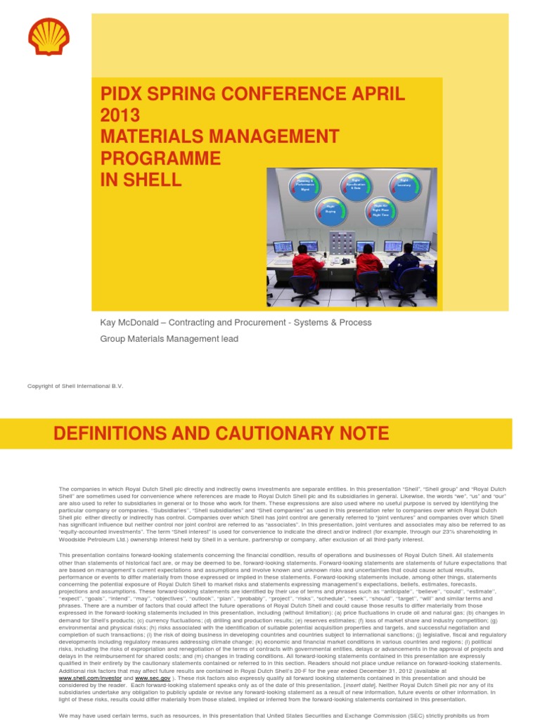 Materials Management Programe in Shell | PDF | Specification (Technical ...