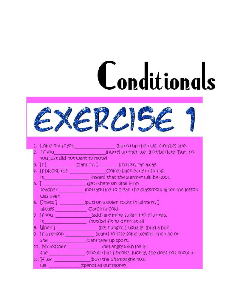 Ejercicios - FIRST CONDITIONAL | PDF
