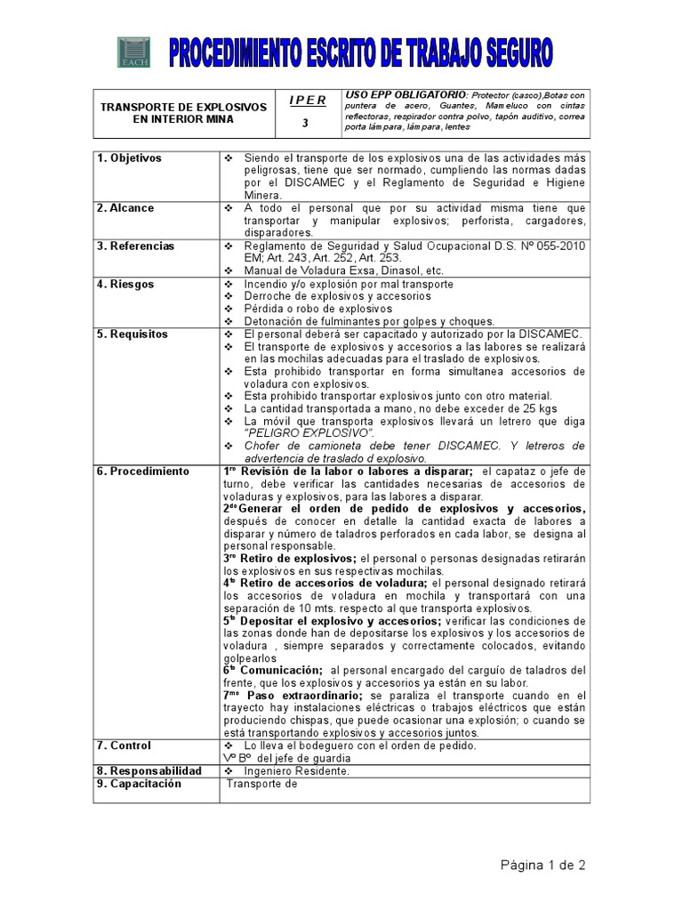 Transporte de Explosivos | PDF | Material explosivo | Peligros
