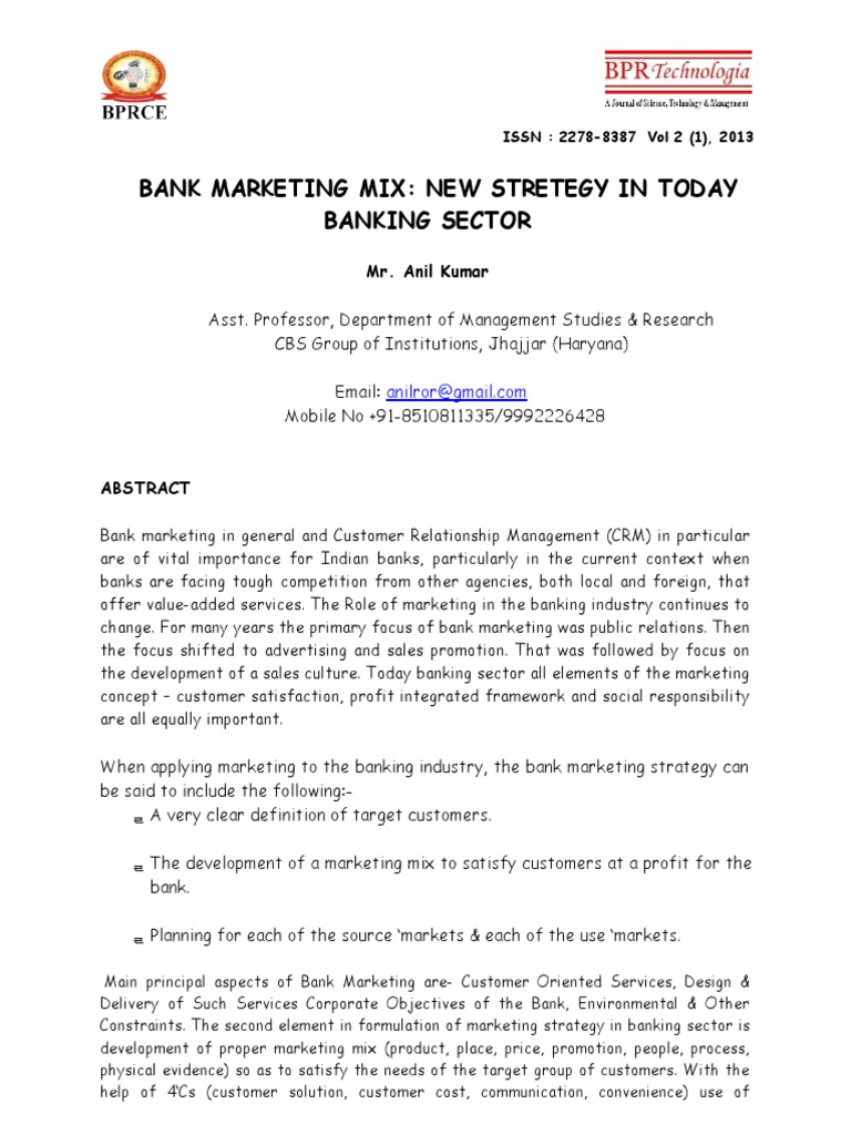 Bank Marketing Mix | PDF | Marketing | Banks
