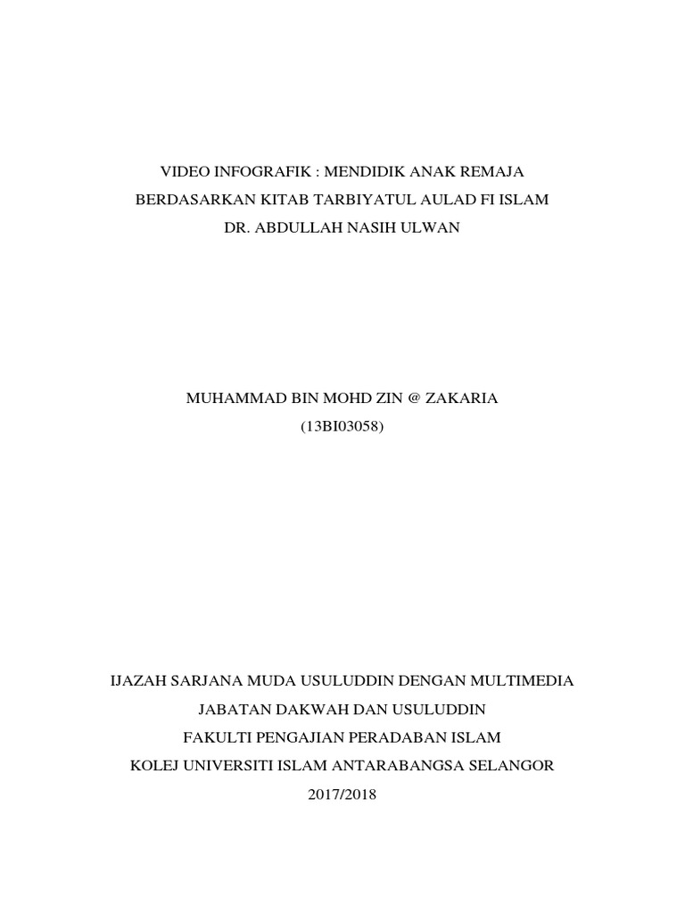 Final Year Project 2 - Bachelor of Usuluddin With Multimedia (Hons) | PDF