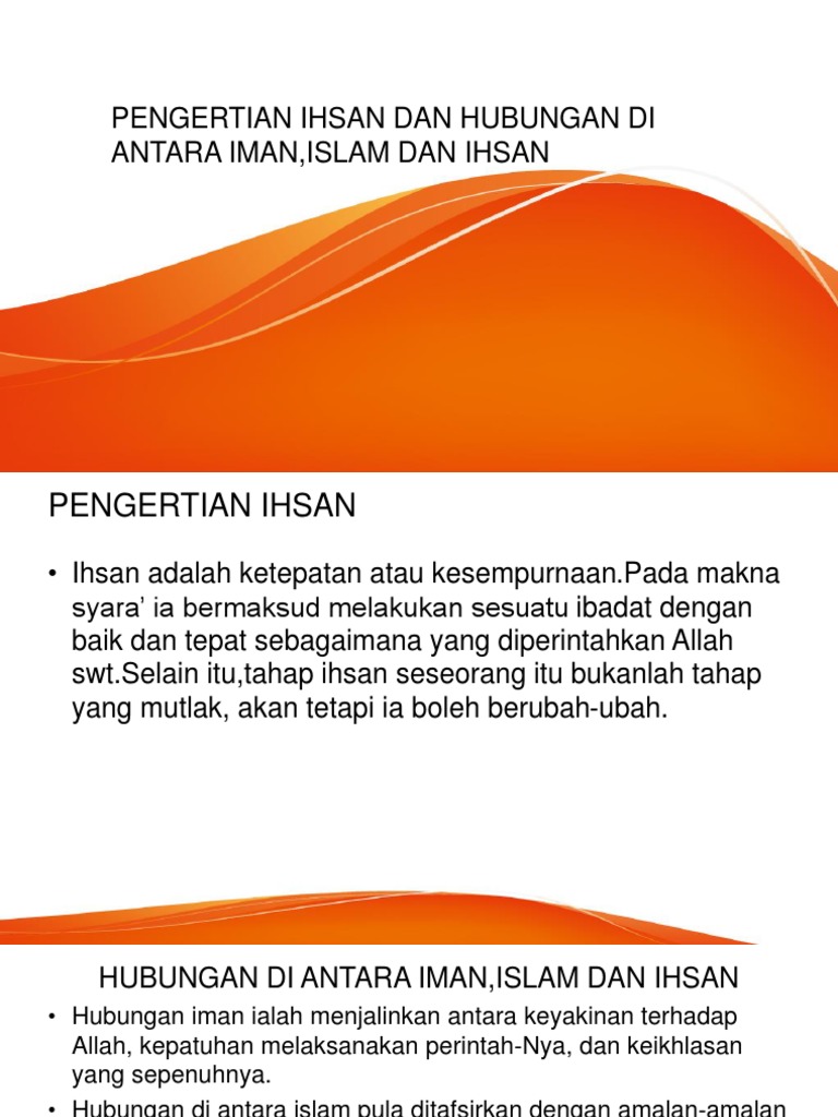 Pengertian Ihsan Dan Hubungan Di Antara Iman | PDF | Agama & Spiritualitas