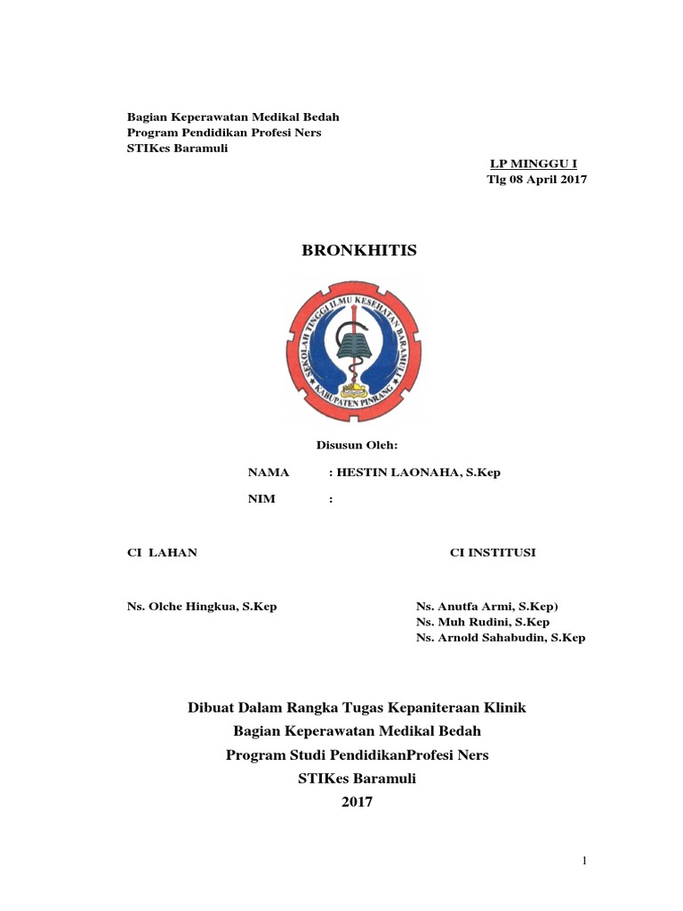 Laporan Pendahuluan Bronkitis | PDF
