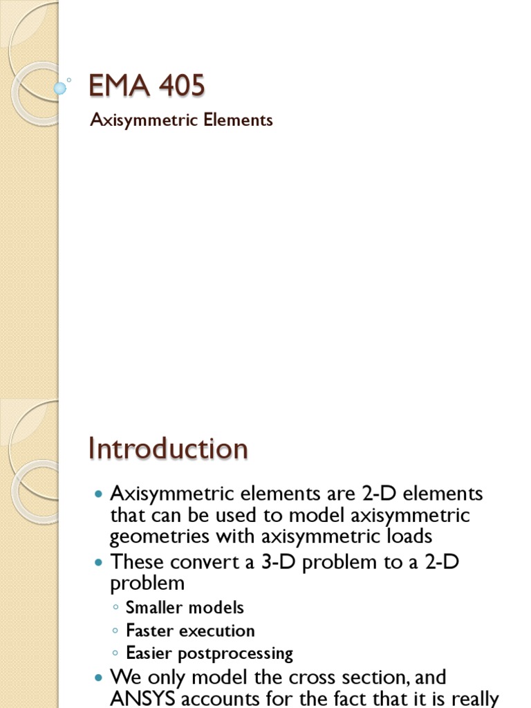 Axisymmetric Elements in ANSYS Modeling | PDF
