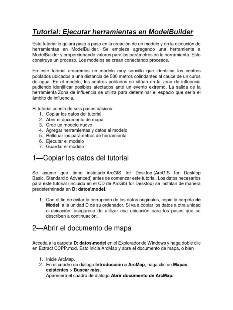 Guia Tutorial Model Builder 1 | PDF | Point and Click | Ventana ...