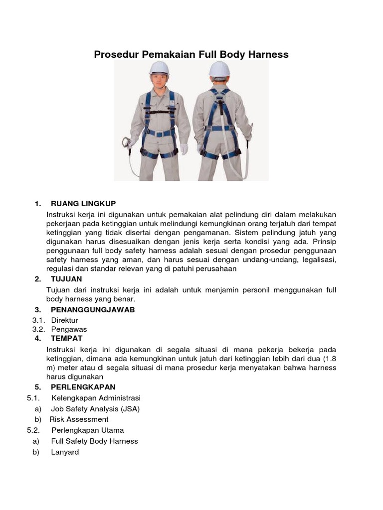Prosedur Pemakaian Full Body Harness | PDF