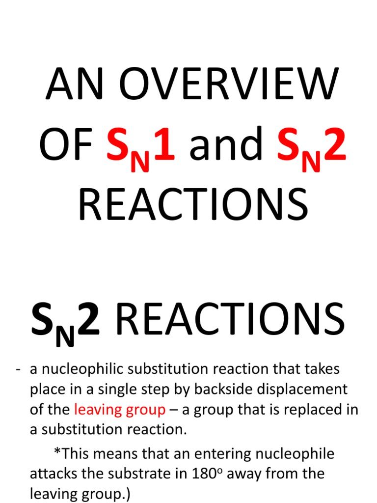 An Overview of Sn1 and Sn2 Reactions | PDF | Ether | Chemical Reactions
