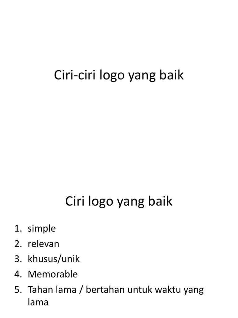 Ciri-Ciri Logo Yang Baik | PDF | Bisnis | Seni