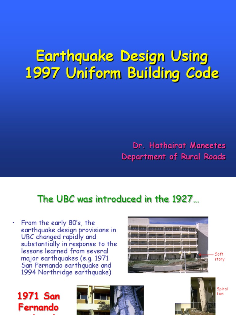 Earthquake Design Principles in UBC-97 | PDF | Earthquakes | Elasticity ...