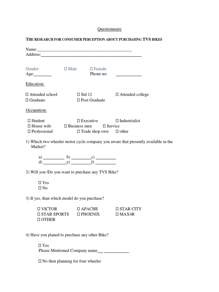 Questionnaire TVS | PDF | Television | Business Economics