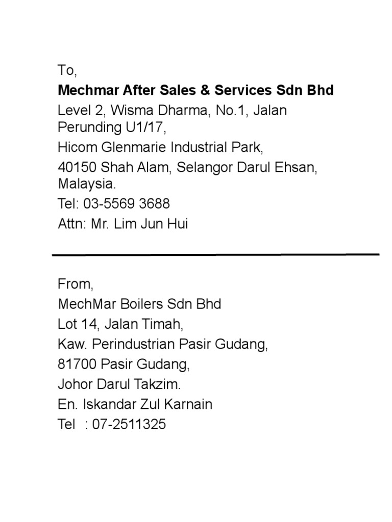 Mechmar After Sales & Services SDN BHD | PDF