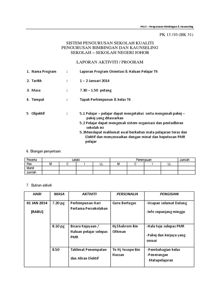 Laporan Program - Ubk | PDF