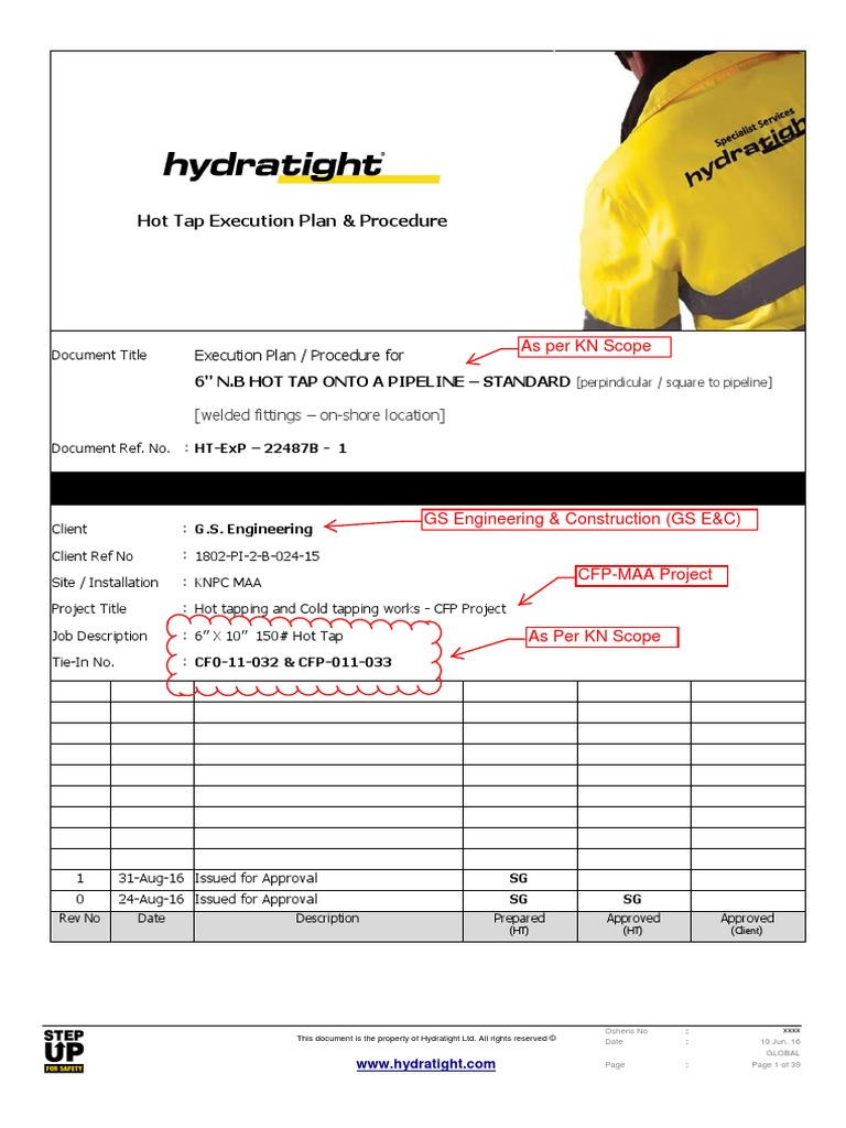 Hydratight Hot Tap Procedure | PDF | Pipe (Fluid Conveyance) | Risk ...