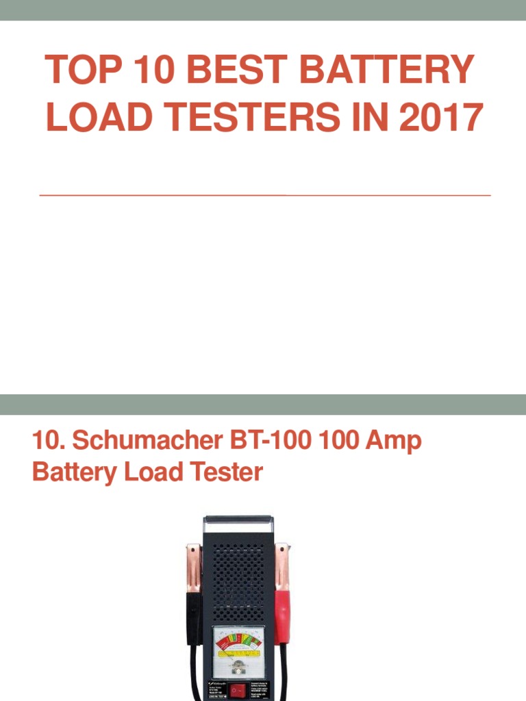 Top 10 Best Battery Load Testers in 2017 | PDF