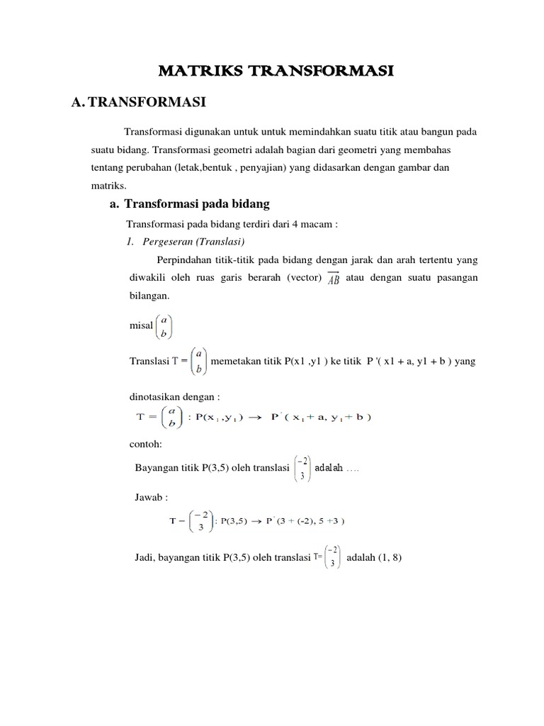 Matriks Transformasi | PDF