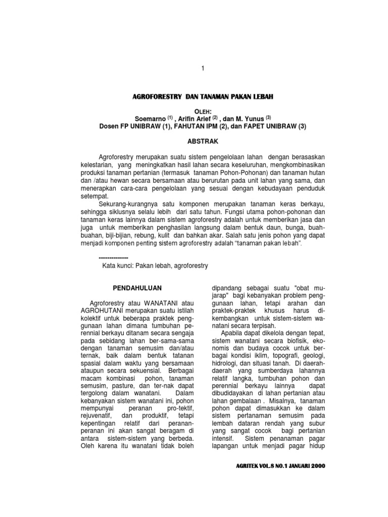 Agroforestry dan Pakan Lebah Madu | PDF