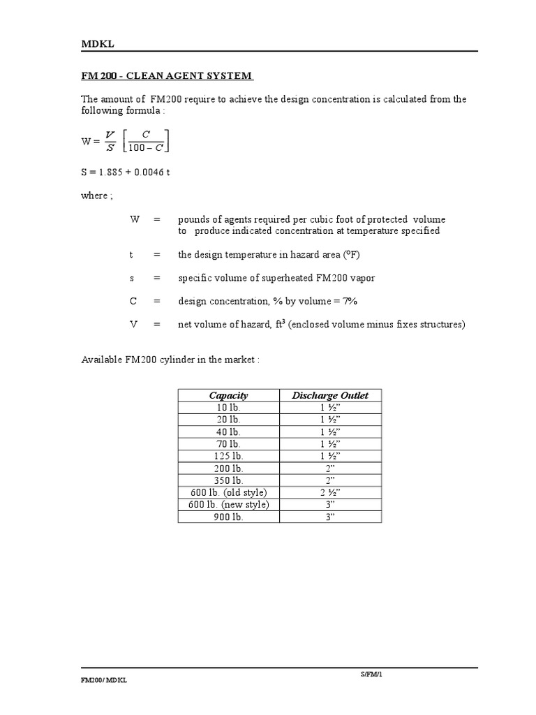 FM 200 MDKL | PDF | Volume | Chemistry