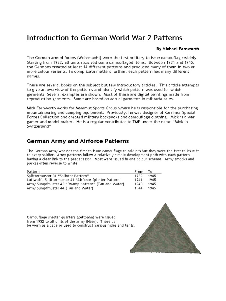 German Patterns WW2 PDF | PDF
