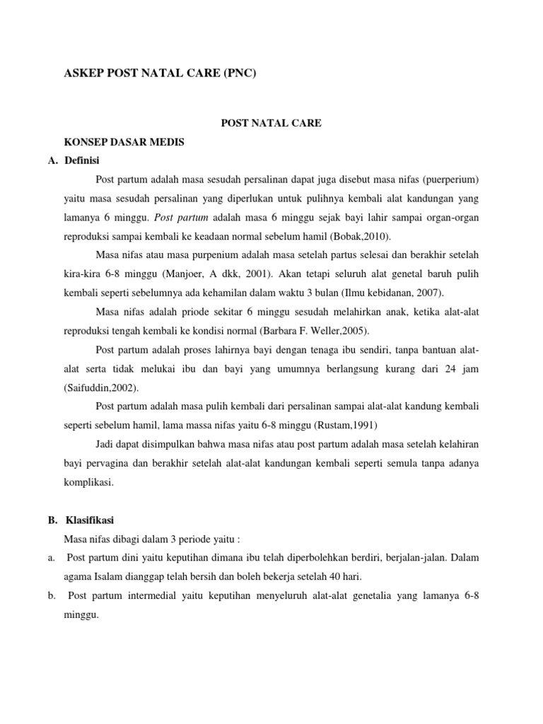 Askep Post Natal Care | PDF
