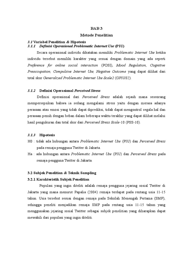 Menggunakan Perceived Stress Scale (PSS-10) Yang Dibuatoleh Sheldon ...