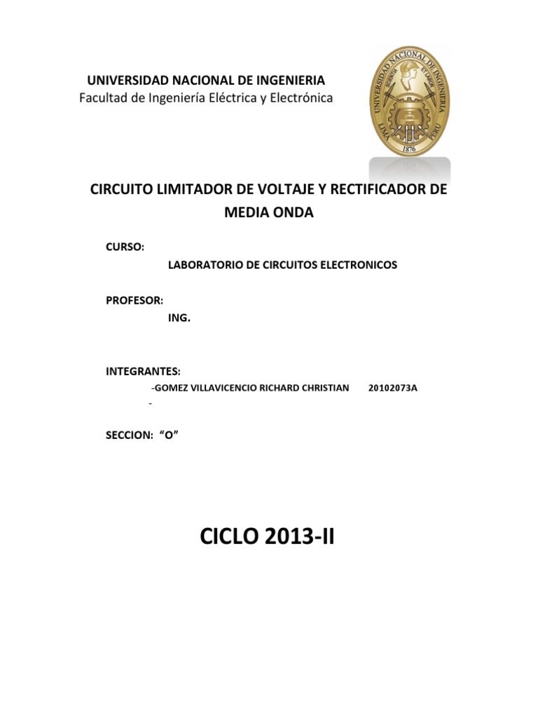 Informe Final 1 EE441 Electro | PDF | Rectificador | Diodo