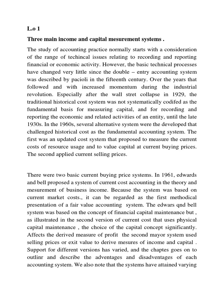 Accounting Measurement System | PDF | Historical Cost | Capital (Economics)