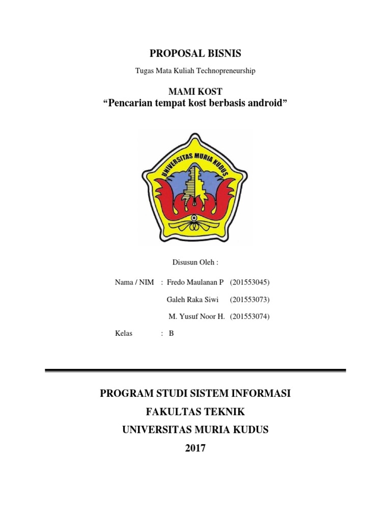 Proposal Bisnis Mami Kost | PDF | Bisnis